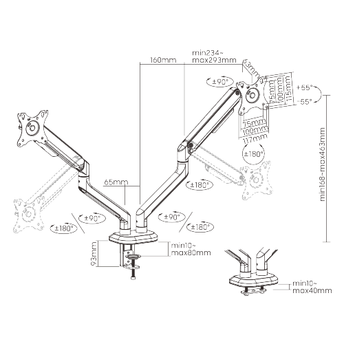 ELEMENTAL GAMING MONITOR ARM FOR DUAL MONITORS – NCP Group